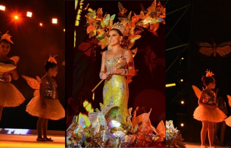 Marcela, la reina del carnaval, fue coronada en medio de mariposas ...