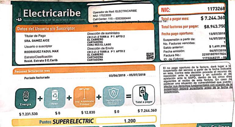 En Cartagena, recibo de Electricaribe llegó por siete millones de pesos ...