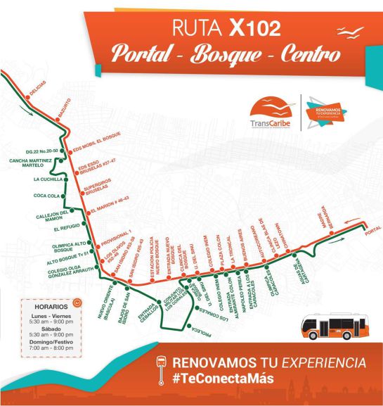 Transcaribe: Este sábado comienza la ruta Portal-Bosque-Centro de ...